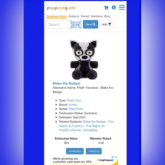 Funko | Accessories | New Funko 222 Fnaf Exclusive Gs Fanverse Blake ...